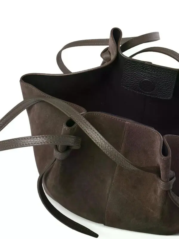 Yuzefi Large Mochi Suede Knot Shoulder Bag - Brown