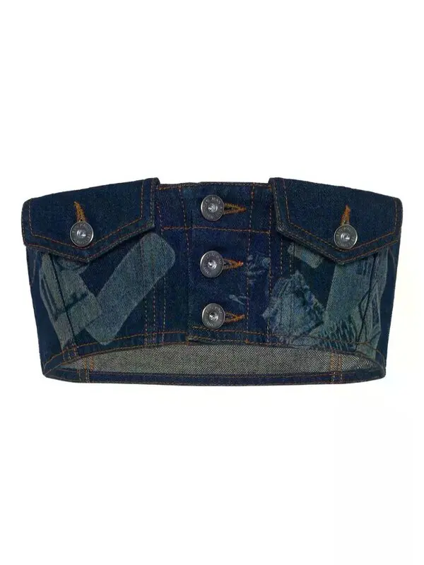 JEAN PAUL GAULTIER Trompe L'oeil Printed Top - Blue