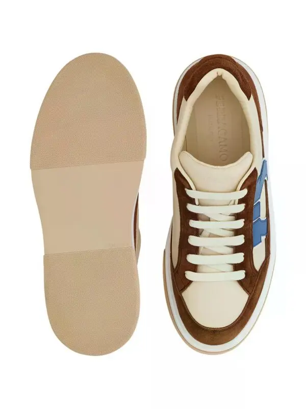 FERRAGAMO Gancini Low-top Sneakers - Neutrals