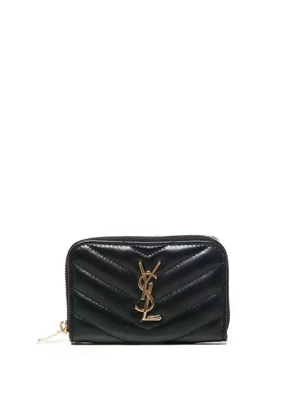 Saint Laurent Cassandre-plaque Wallet - Black