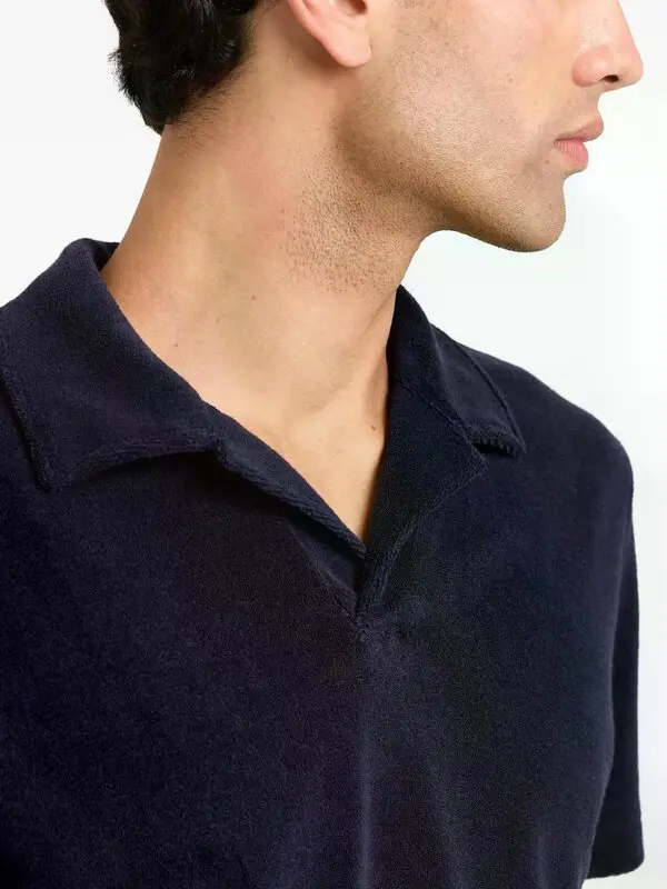 Orlebar Brown Terry Resort Polo-collar Top - Blue