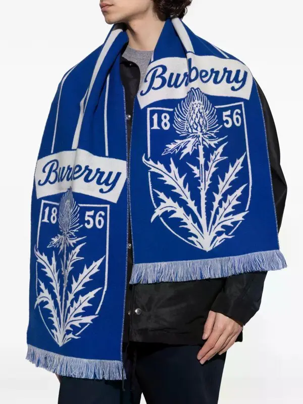 Burberry Thistle Frayed-edges Scarf