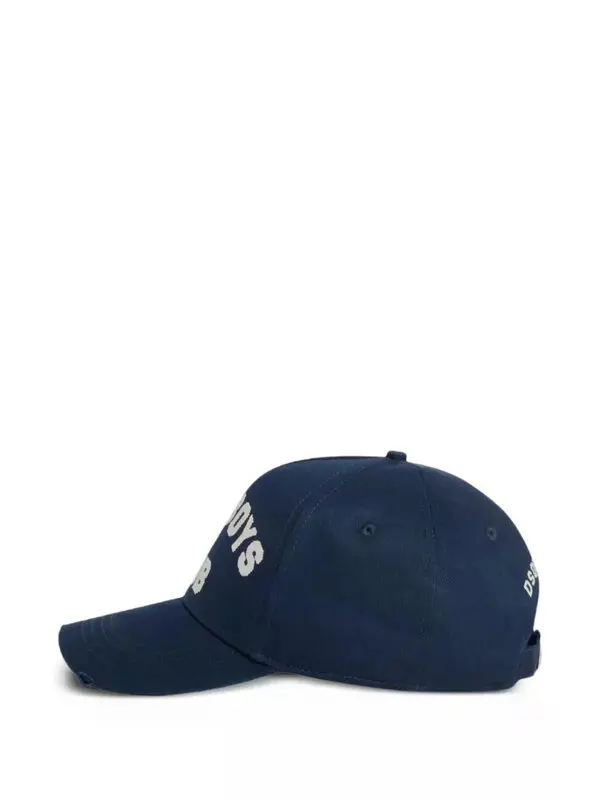 Dsquared2 Cotton Gabardine Baseball Cap With Slogan Patch - Blue