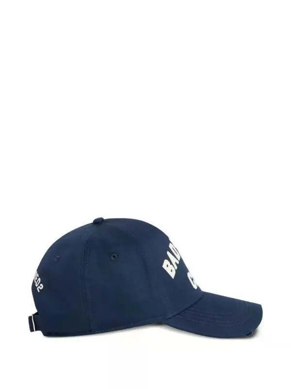 Dsquared2 Cotton Gabardine Baseball Cap With Slogan Patch - Blue