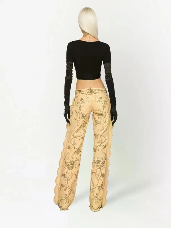 Dolce & Gabbana Embellished Leather Trousers