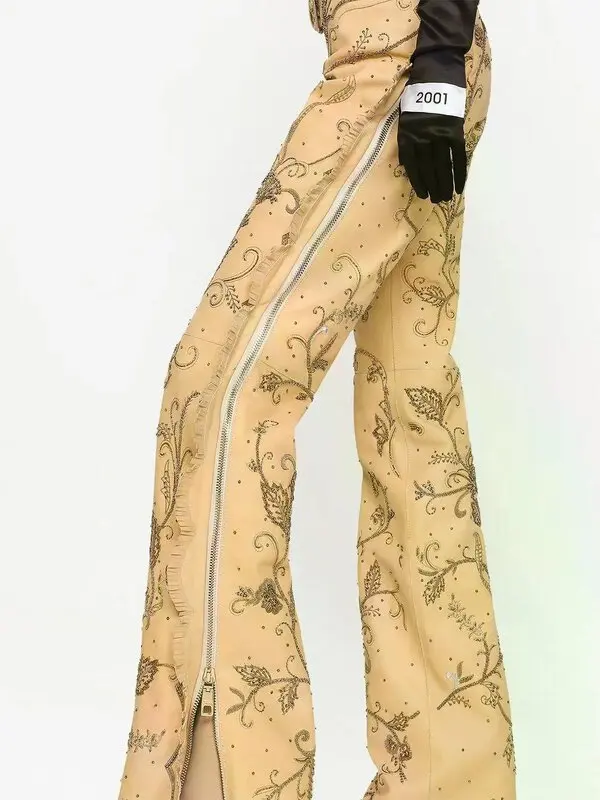 Dolce & Gabbana Embellished Leather Trousers