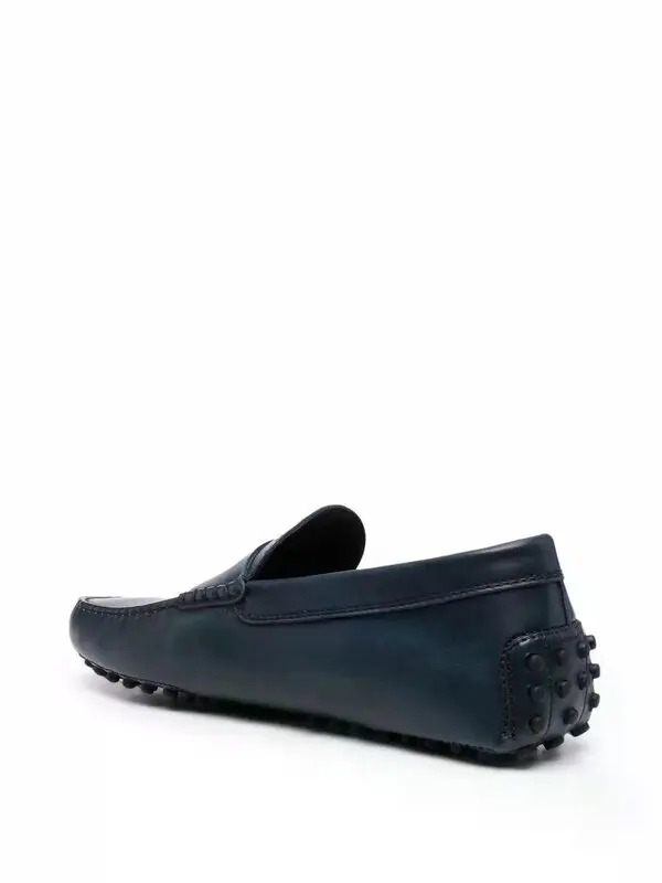 TOD'S Debossed Leather Slip-on Loafers - Blue
