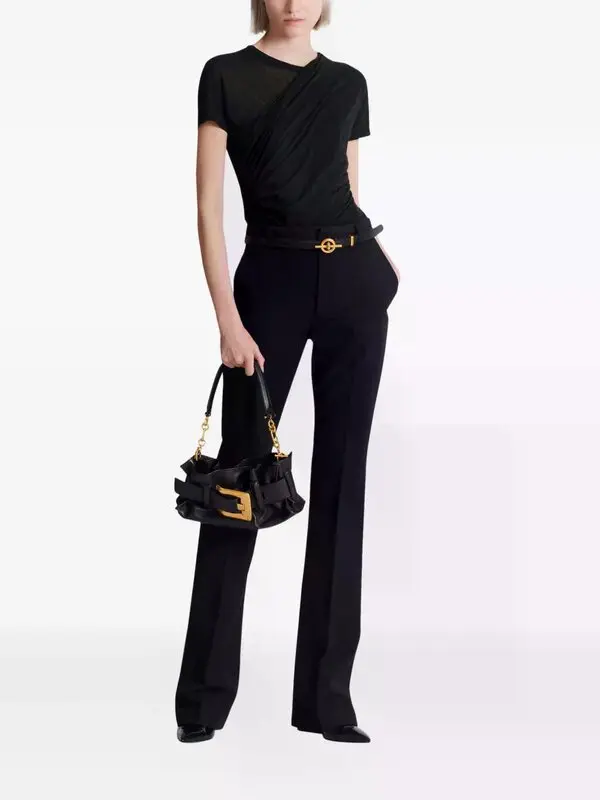 Balmain Grain-de-poudre Straight Trousers