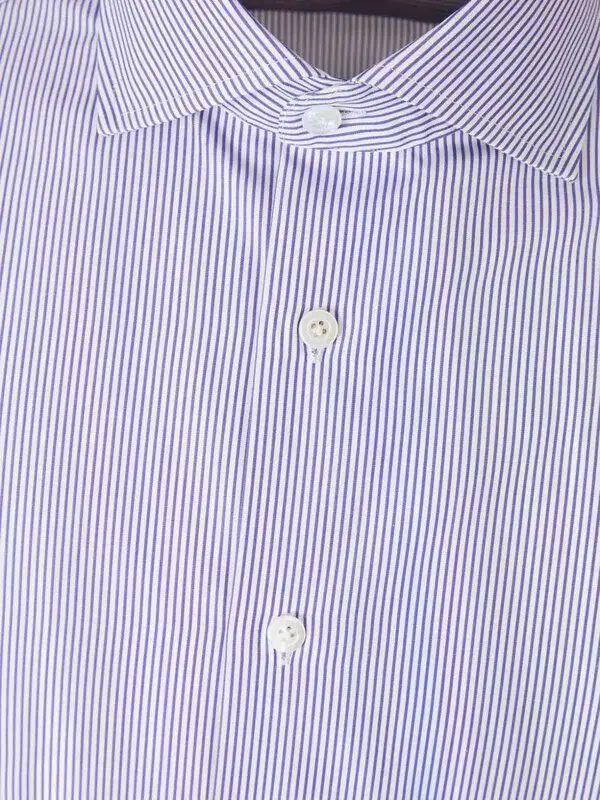 ATELIER MUNRO Striped Button Dress Shirt - White