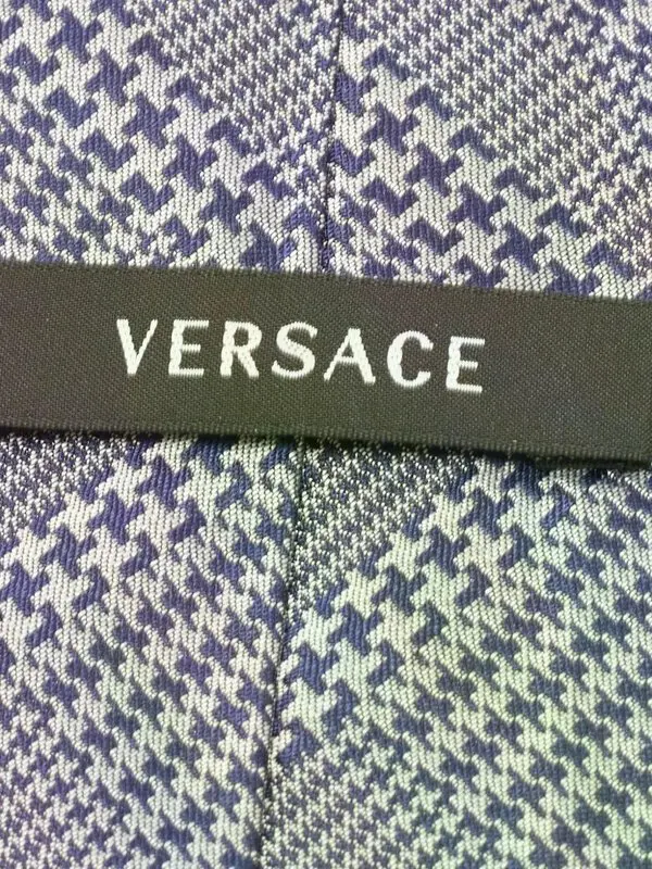 Versace Houndstooth-pattern Silk Tie