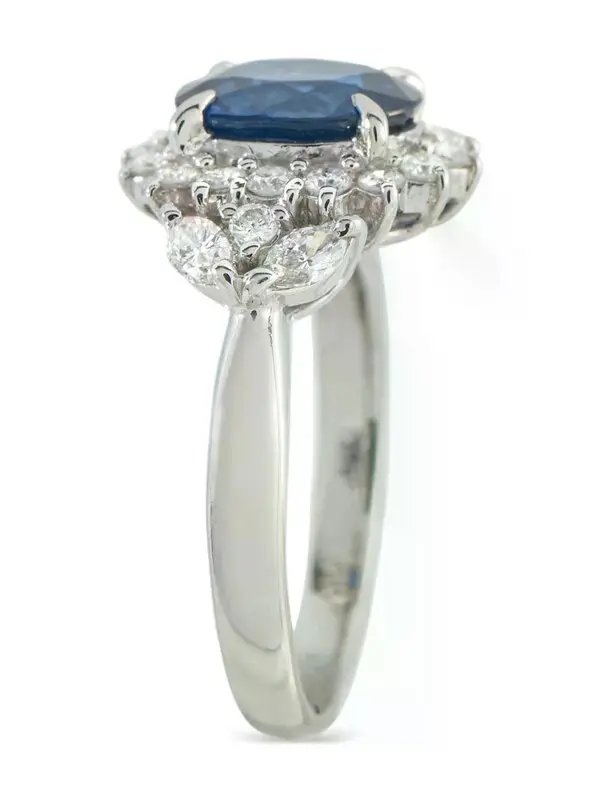 LB EXCLUSIVE Platinum Diamond Sapphire Ring