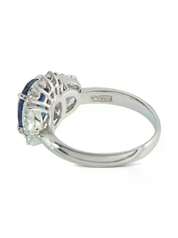 LB EXCLUSIVE Platinum Diamond Sapphire Ring