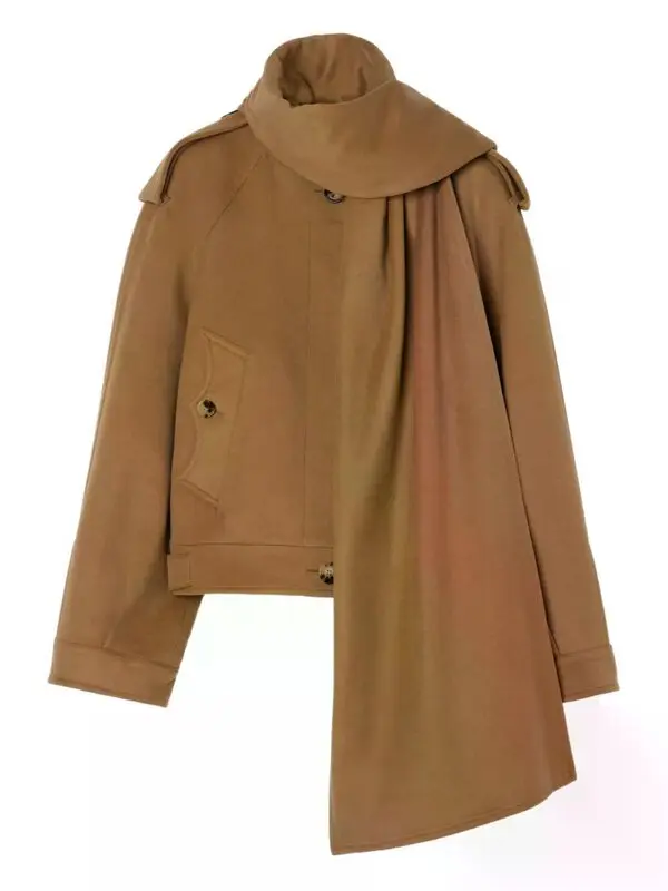 Burberry Detachable Scarf Jacket In Brushed Cashmere
