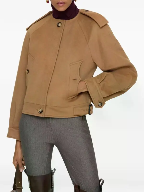 Burberry Detachable Scarf Jacket In Brushed Cashmere