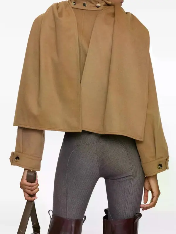 Burberry Detachable Scarf Jacket In Brushed Cashmere