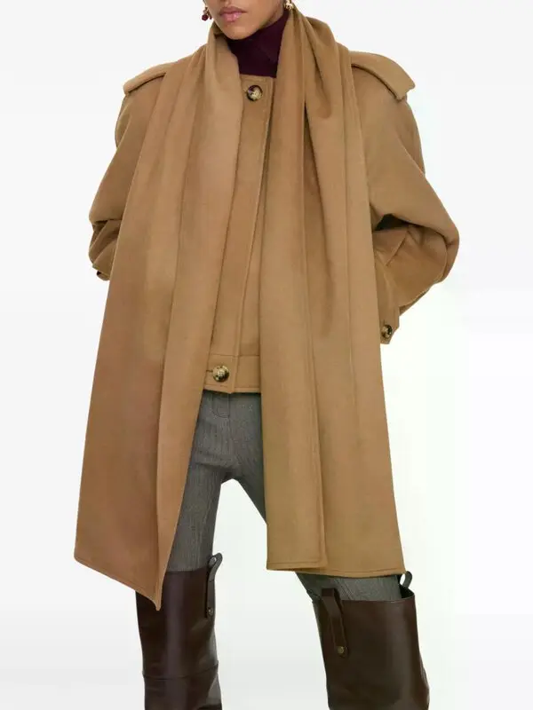 Burberry Detachable Scarf Jacket In Brushed Cashmere