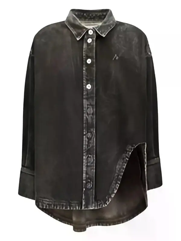 Attico Asymmetric Long-sleeve Denim Shirt