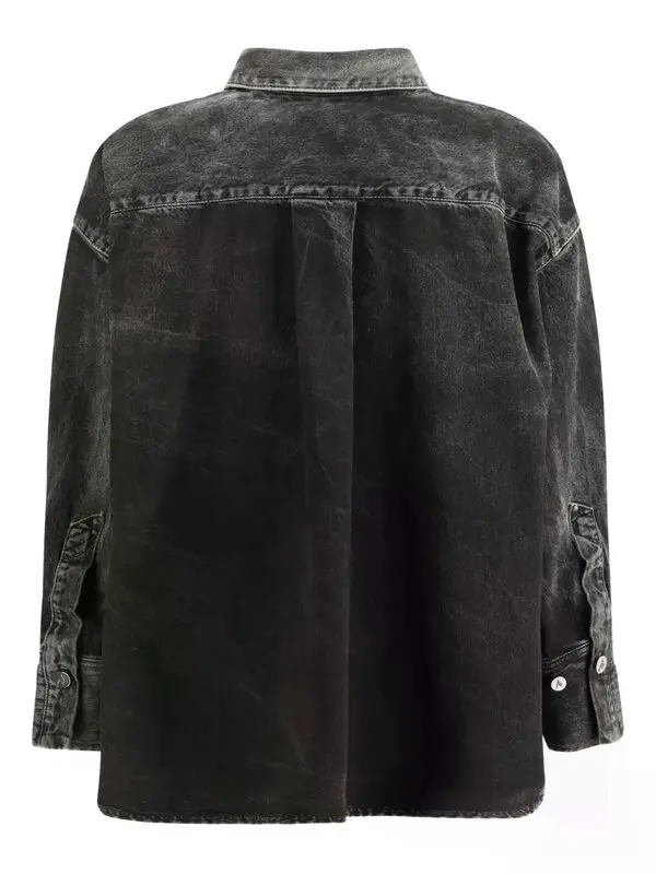 Attico Asymmetric Long-sleeve Denim Shirt