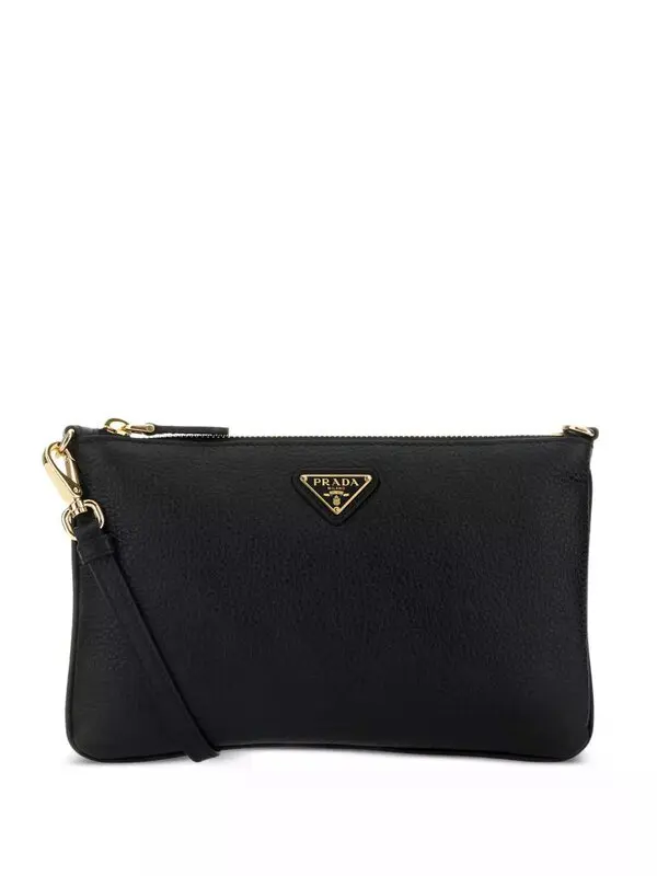 Prada Leather Crossbody Bag With Logo