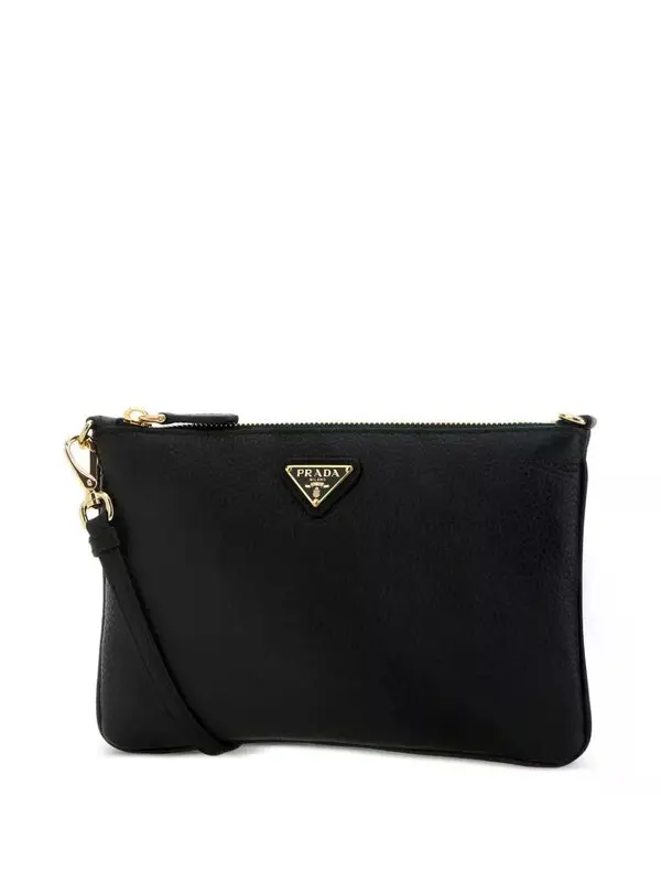 Prada Leather Crossbody Bag With Logo