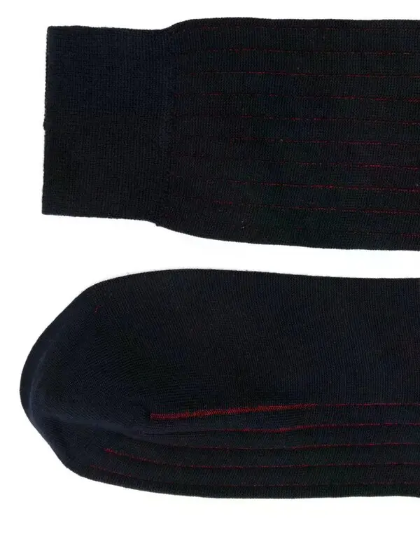 ALTO MILANO Striped Detail Knee High Socks
