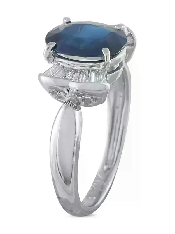 LB EXCLUSIVE Platinum Diamond And Sapphire Ring