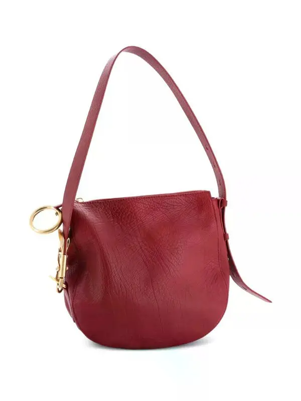 Burberry Knight Leather Small Shoulder Bag - Red