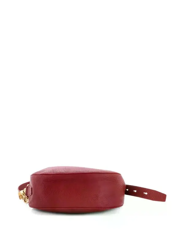 Burberry Knight Leather Small Shoulder Bag - Red