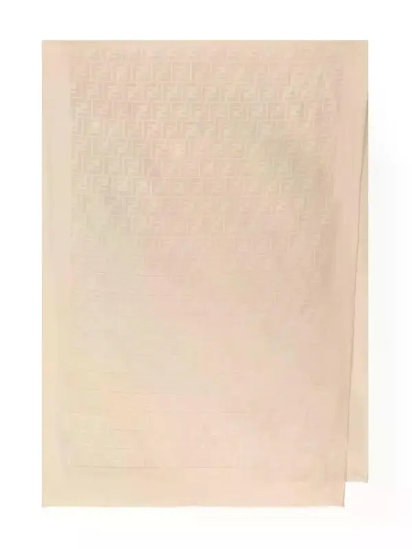 Fendi Ff Jacquard Silk Scarf - Neutrals