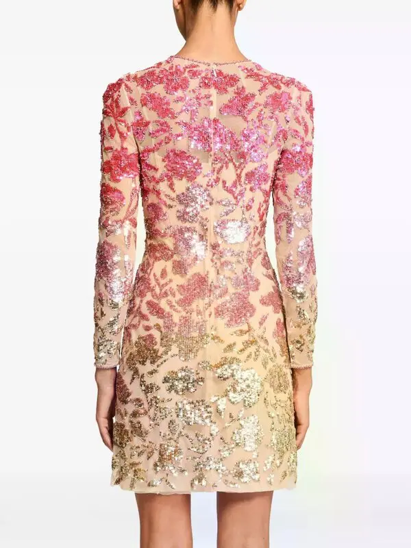 Jenny Packham Jazz Sequin-embellished Floral Mini Dress - Neutrals