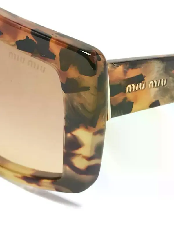 Miu Miu Tortoiseshell Rectangle Sunglasses