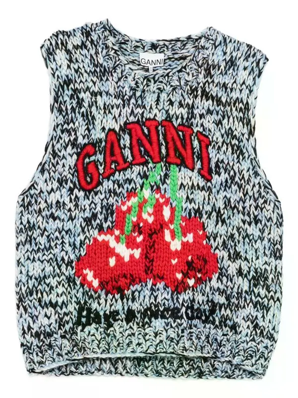 GANNI Patterned Knitted Vest