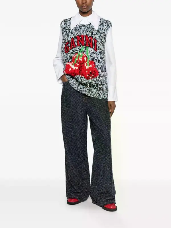 GANNI Patterned Knitted Vest
