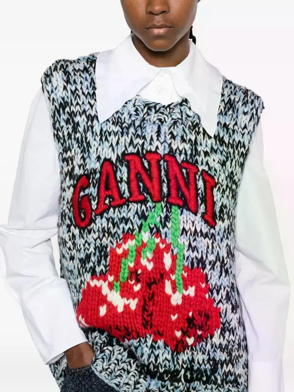 GANNI Patterned Knitted Vest