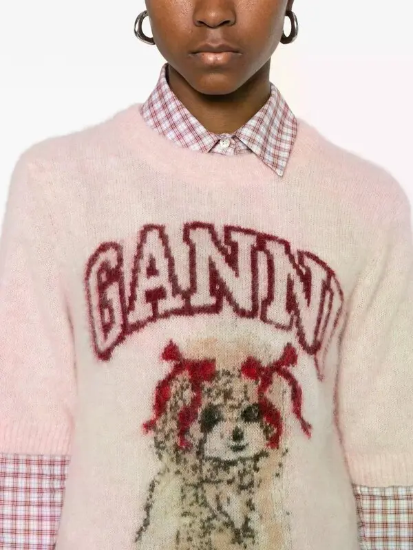 GANNI Patterned Knitted Top