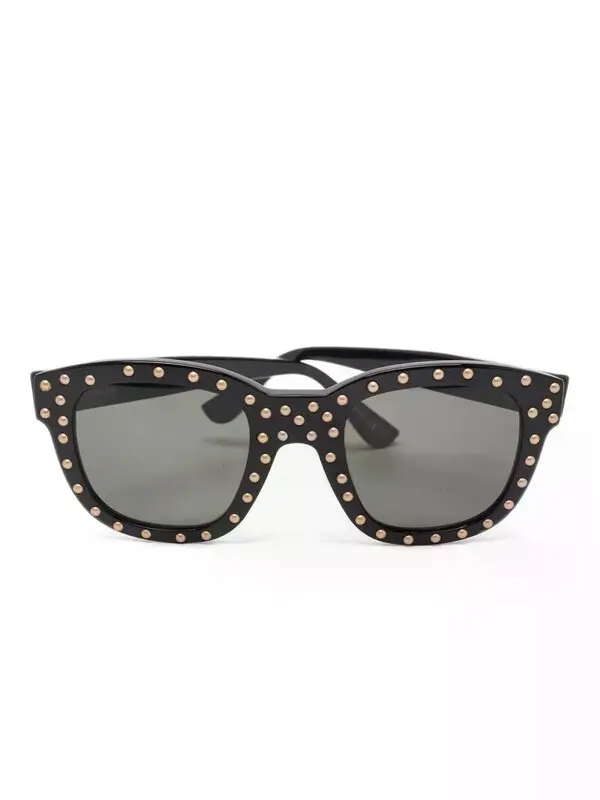 Saint Laurent Studded Square Sunglasses - Black