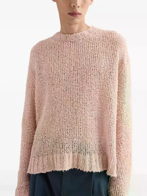JIL SANDER Chunky Linen Crew Neck Sweater