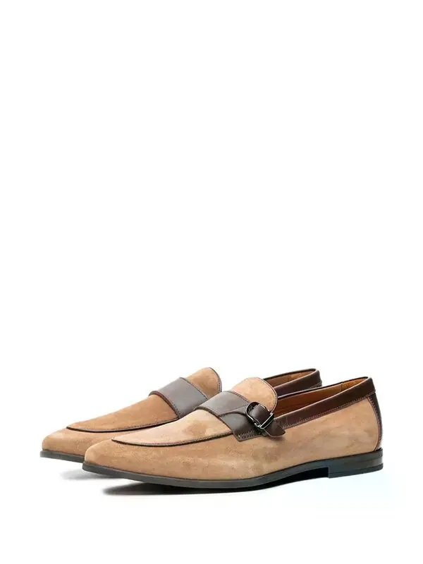 POCHE PARIS Buckle Strap Loafers - Brown