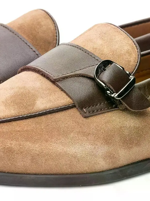 POCHE PARIS Buckle Strap Loafers - Brown