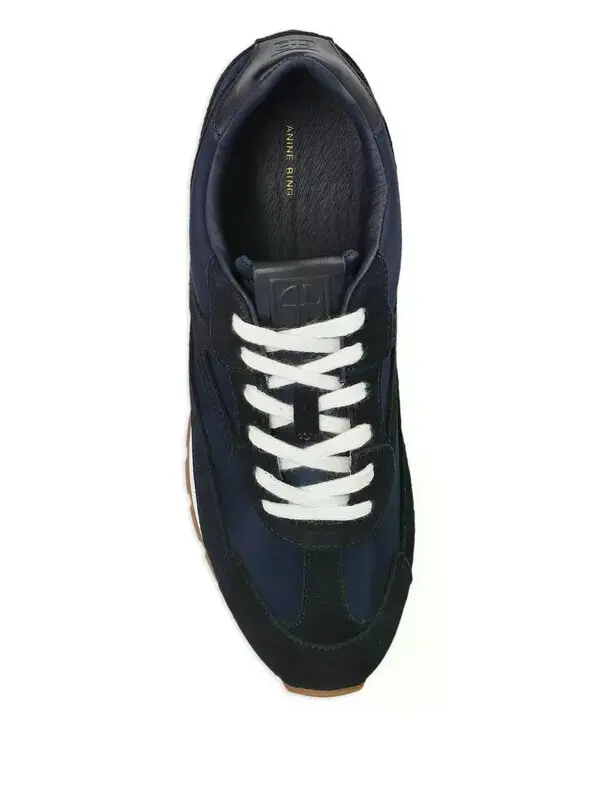 ANINE BING Panelled Suede Lace-up Sneakers - Blue