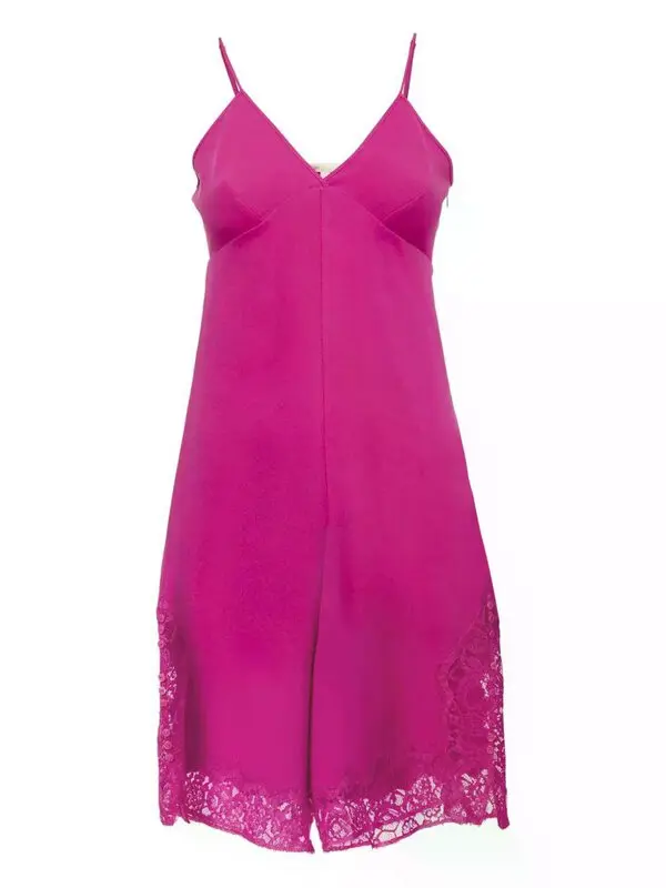 Maje Lace-trimmed Playsuit - Pink