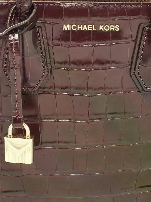Michael Kors Mini Mercer Croc-embossed Tote Bag - Red