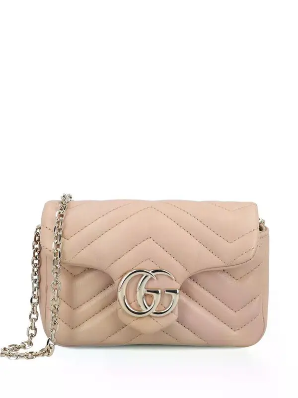 Gucci Chevron Logo Calfskin Shoulder Bag