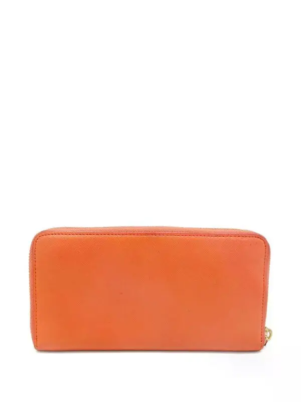 Dkny Logo-lettering Zip-around Wallet - Orange