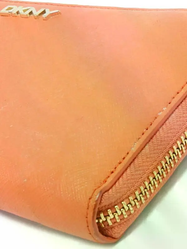 Dkny Logo-lettering Zip-around Wallet - Orange
