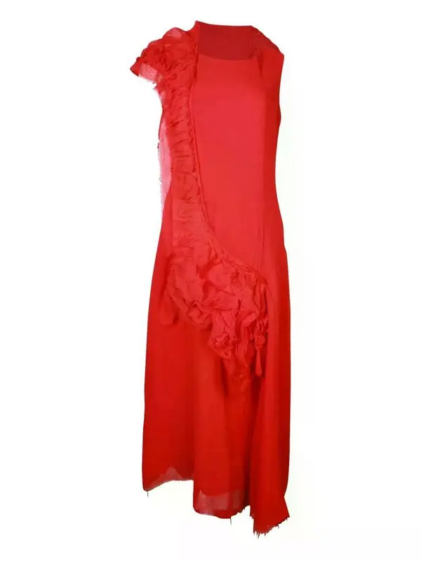 Yohji Yamamoto Ruffle-detail Dress - Red