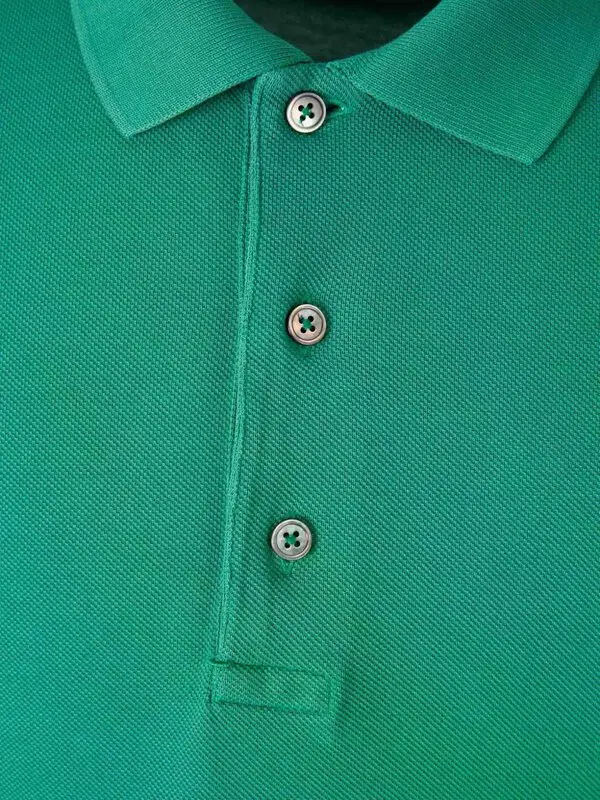 TOM FORD Ribbed Short-sleeve Polo Shirt - Green