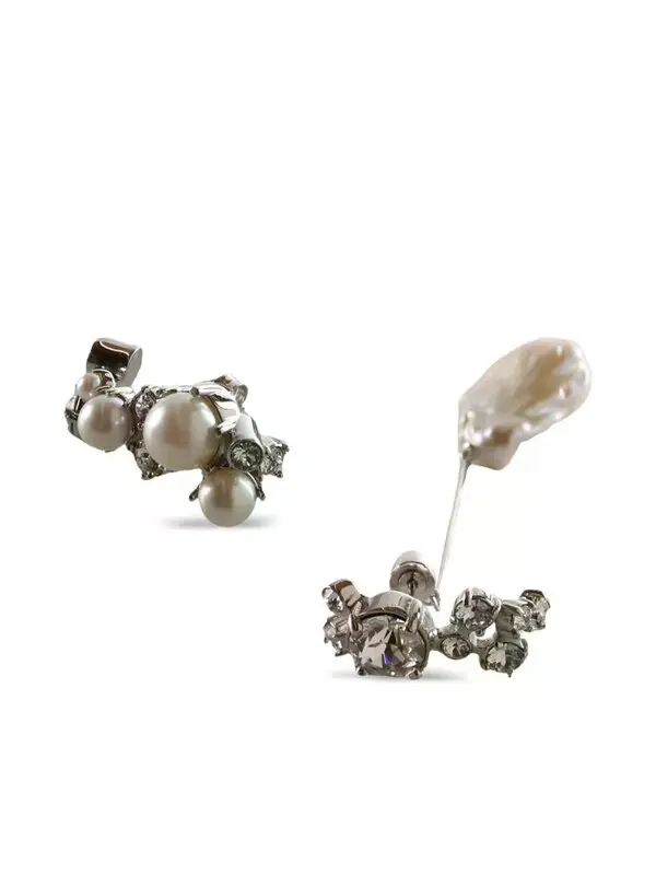 Givenchy Asymmetric Embellished Earrings - Silver