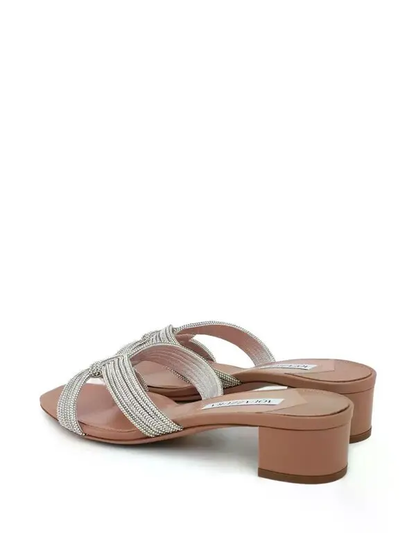 AQUAZZURA 35mm Crystal Muse Sandals - Neutrals