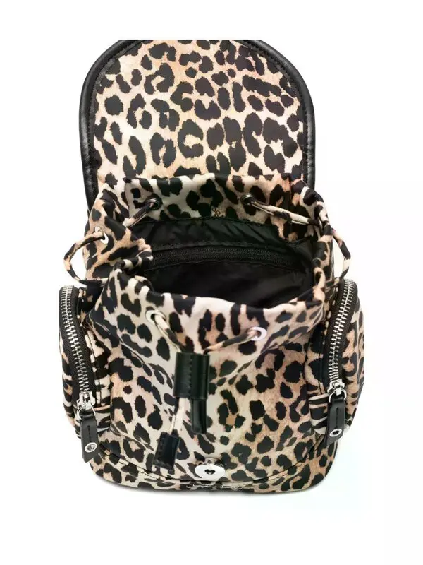 GANNI Leopard-print Mini Backpack
